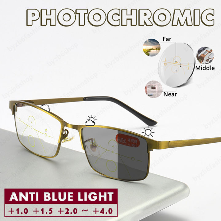 Photochromic Multifocal Reading Glasses Progressive Look Near And Far ...