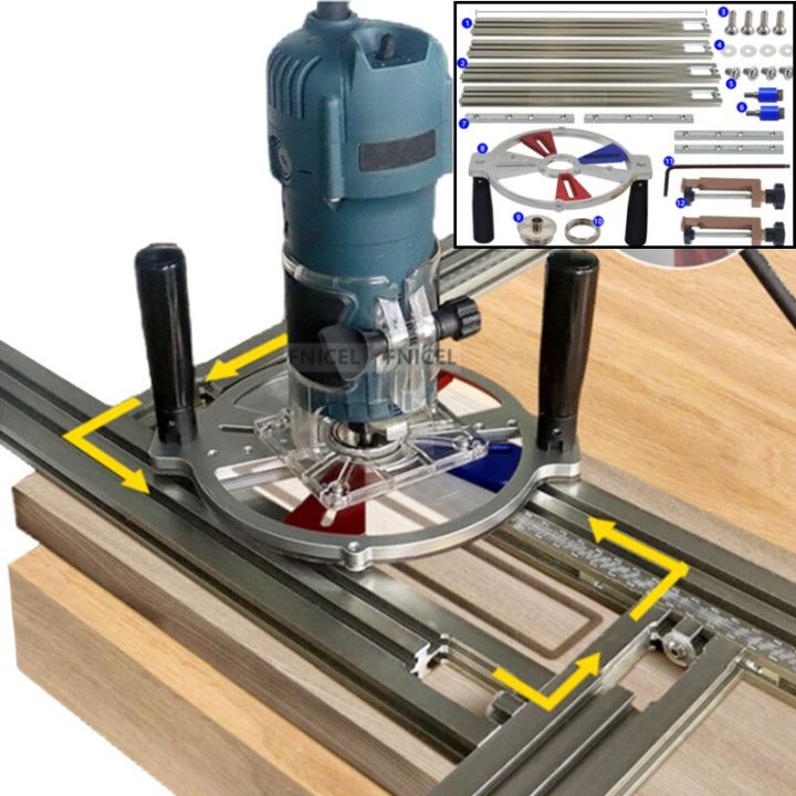 Wood Router Milling Groove Jig System Woodworking Trimming Machine Engraving Guide Rail