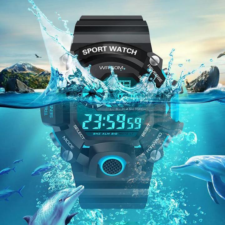 BEAUTYBIGBANG Men's Digital Watch Multifunctional Sports Watch Luminous ...