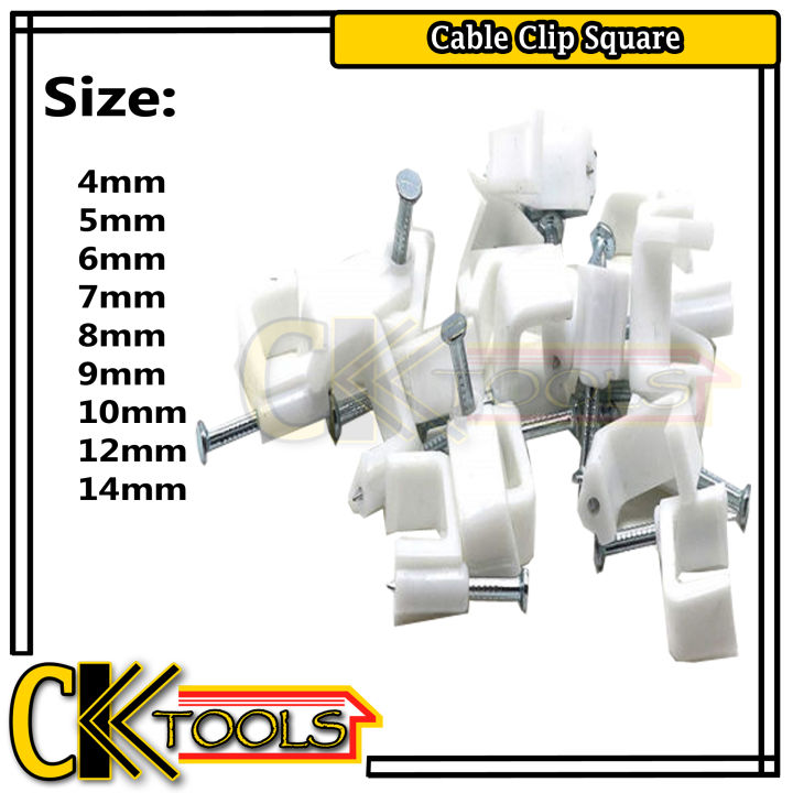 Cable Clips PVC Clamp Square 4mm/5mm/6mm/7mm/8mm/9mm/10mm/12mm/14mm ...