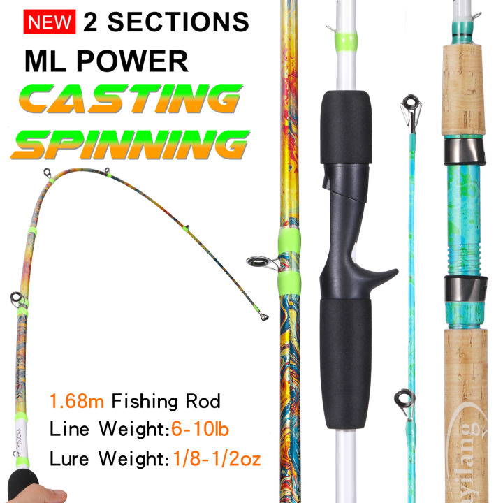 Shipping From Malaysia 1.68M 2 Sections Spinning Casting Fishing Rod ...