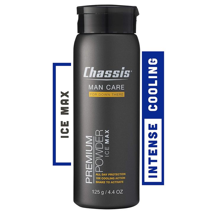 Chassis Premium ICE MAX Body Powder for Men, Intense Cooling, 4.4 oz ...