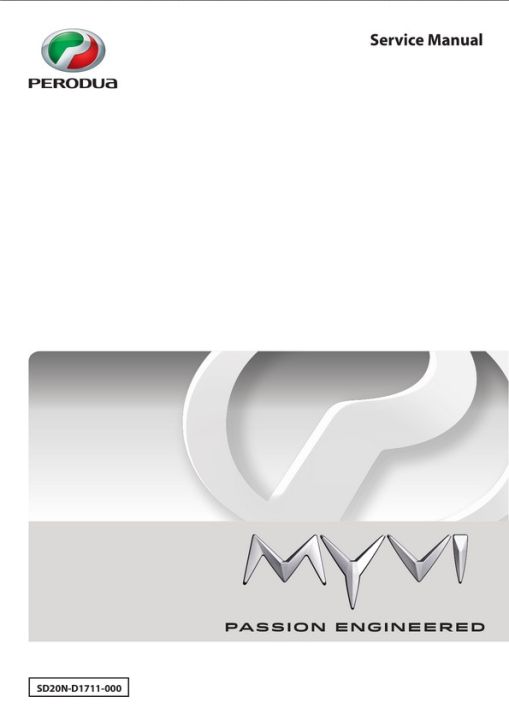 Perodua Myvi M800 M804 And M806 2017 - 2025 Original Copy Complete Factory Workshop Repair ...