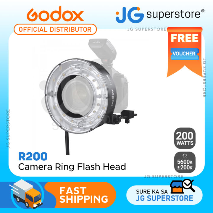 Godox R200 200W Camera Ring Flash Head Mount Kit with Foldable Camera ...