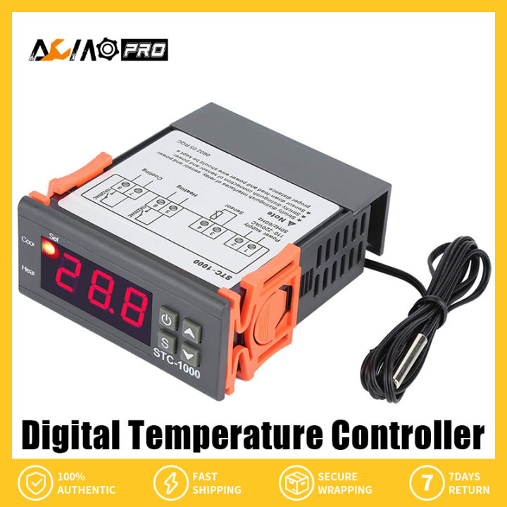 AumoPro 1000 Digital Temperature Controller 12v/24v/110-220v Digital Led Temperature Controller ...