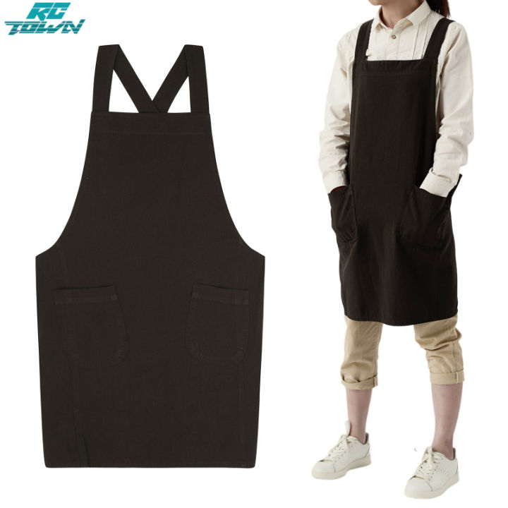 Kitchen Aprons Professional Cross Back Chef Apron With Pockets For ...
