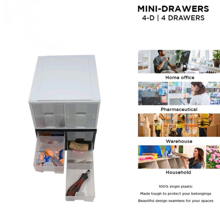 Clas 4 Mini Drawers Storage Organizer Stackable for Ballpens and ...