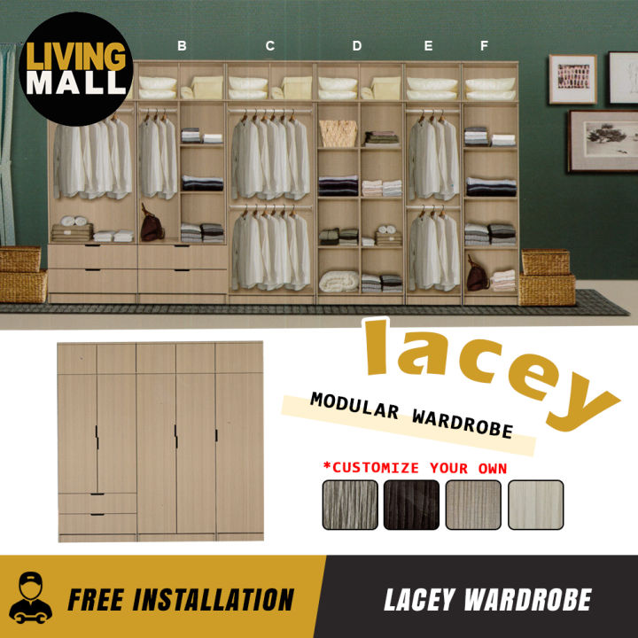 Living Mall Lacey Series Customizable Modular Wardrobe up to 10-Door in ...