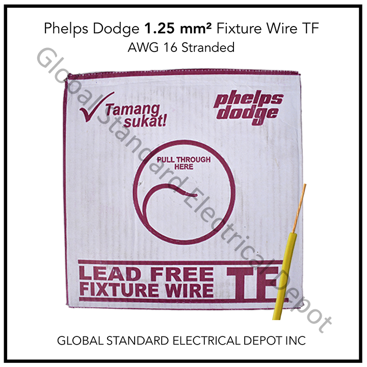 Phelps Dodge Fixture Wire TF 1.25 mm2 (#16) LEAD-FREE [150 METERS ...