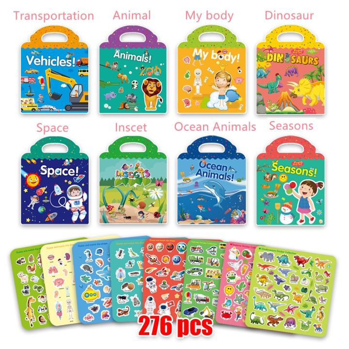 Buku Stiker Anak /Reusable Sticker/ Sticker Activity Book Mainan ...