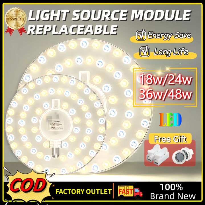 Replaceable LED Bulb AC220V18W/24W/36W White Light/Three Color High ...