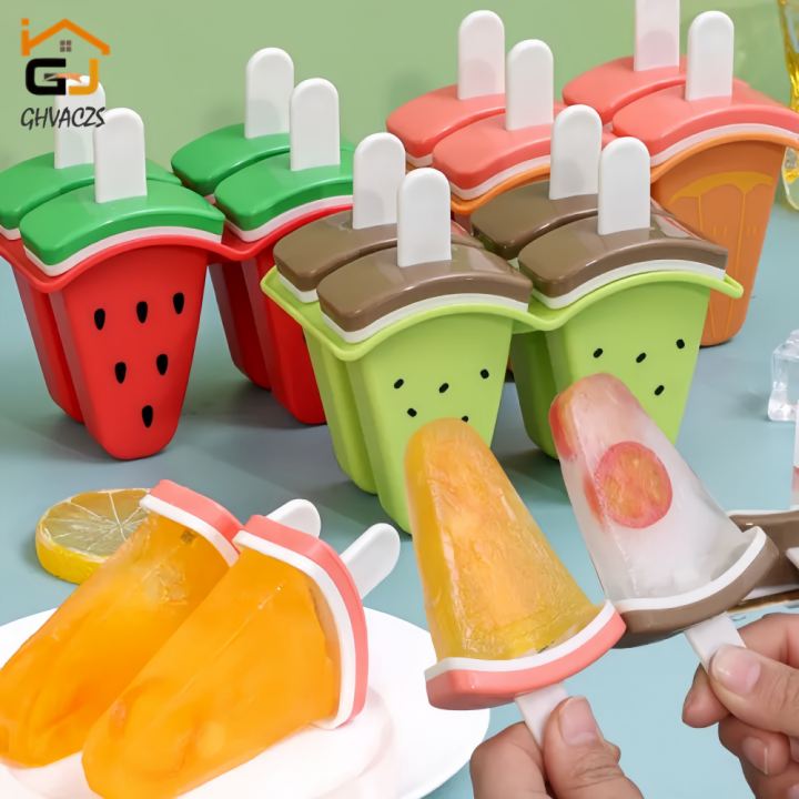 GHVACZS 4-in-1 Ice Cream Molds With Handle Ice Cream Making Molds ...