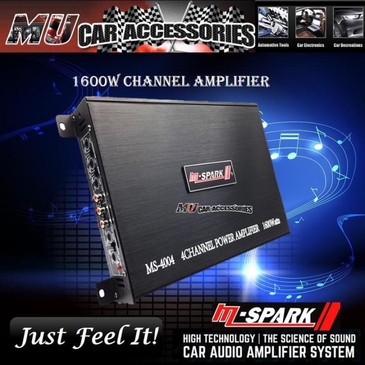 M-Spark MS 4004 4 Channel Car Amplifier High Performance Power ...