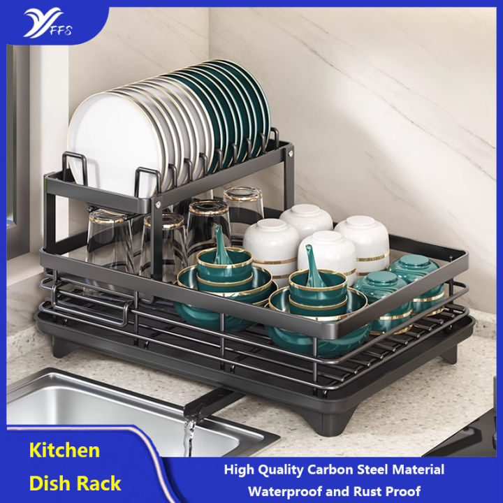 Dish Drying Rack for Countertop Rustproof Space-saving and Multipurpose ...