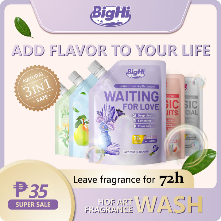 Laundry liquid Detergent BigHi 200g Natural Laundry Detergent 72h Fragrance Five Fragrance ...