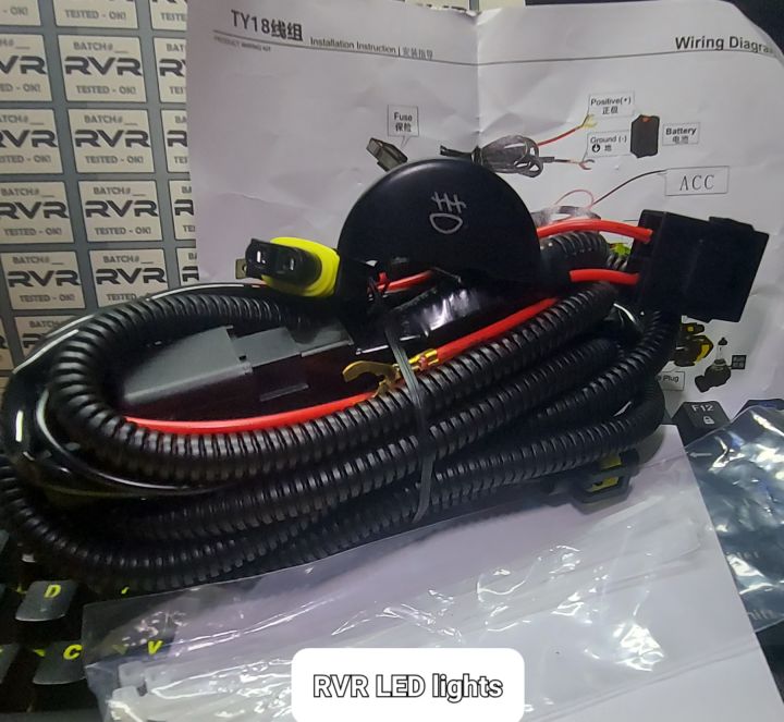 DLAA Foglamp Foglight Wiring Harness / T76 Switch (Accent) / T71 Halfmoon Switch (Grand Starex ...