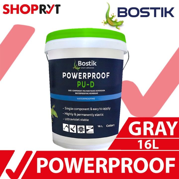 BOSTIK Powerproof PU-D 16L, Grey, Pail, Single-Component, Ready-to-use ...