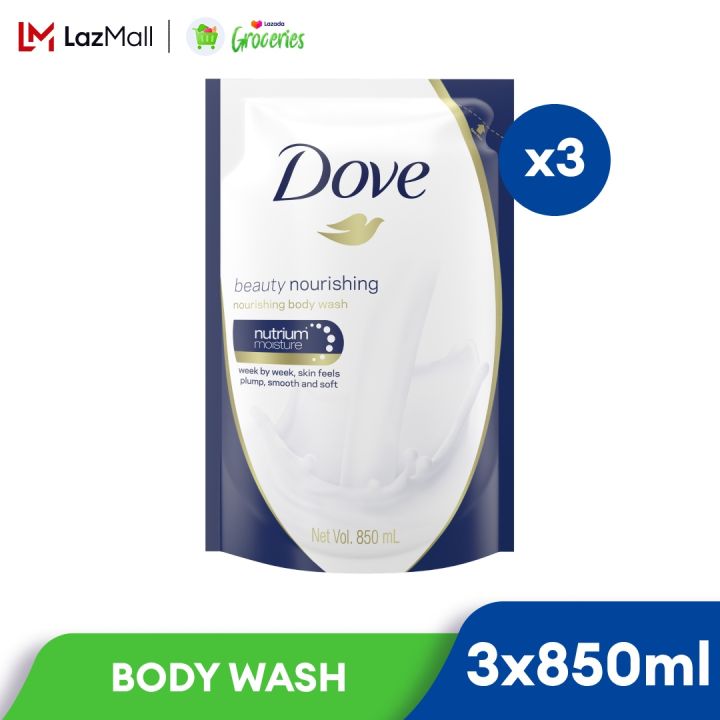 [BUNDLE] Dove Body Wash Beauty Nourshing Pouch Refill 850ml x 3 | Lazada