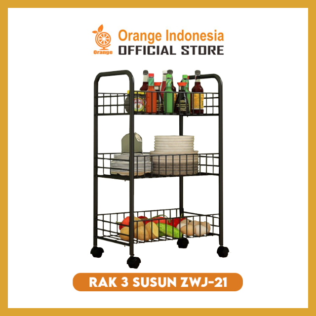 Rak 3 Susun Roda Rak Penyimpanan Serbaguna Rak Ruang Tamu Tingkat Putih ...