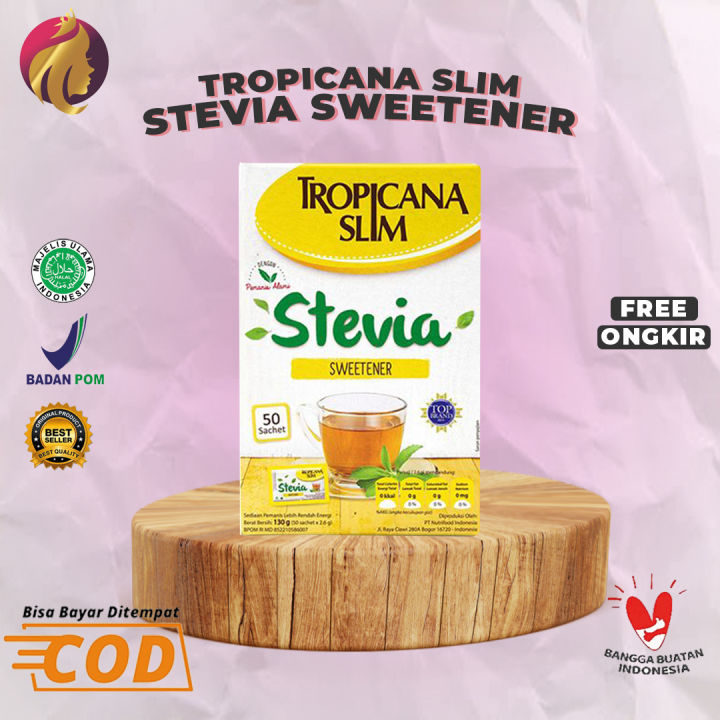 Tropicana Slim Sweetener STEVIA 50 Sachet - Pemanis Alami Nol Kalori ...