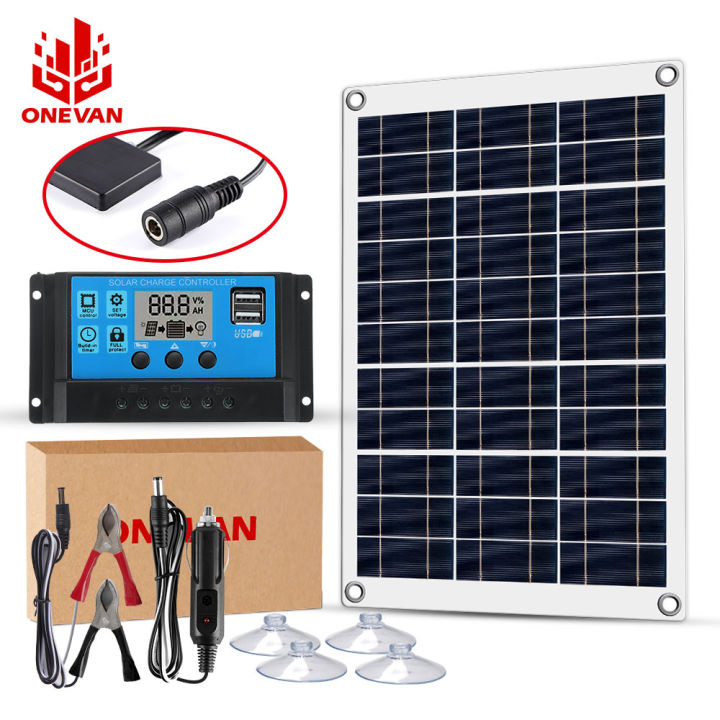 ONEVAN 100W Solar Panel 12v Solar Panel Powered kit 12V Battery Charger ...