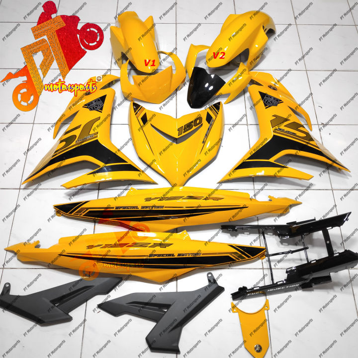 Yamaha Y15 V1 V2 Cover Set Yellow Sticker Gold Black King 150 Sticker ...