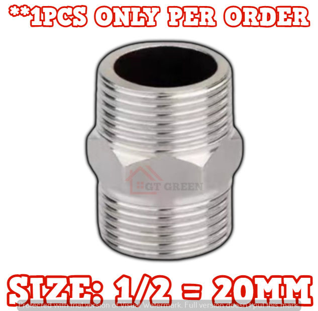 1PCS 1/2" BSP Thread 304 Stainless Steel Equal Diameter Double Head ...