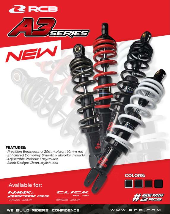 NEW! RCB Dual Absorber and Mono Shock A3 Series for Yamaha and Honda ...