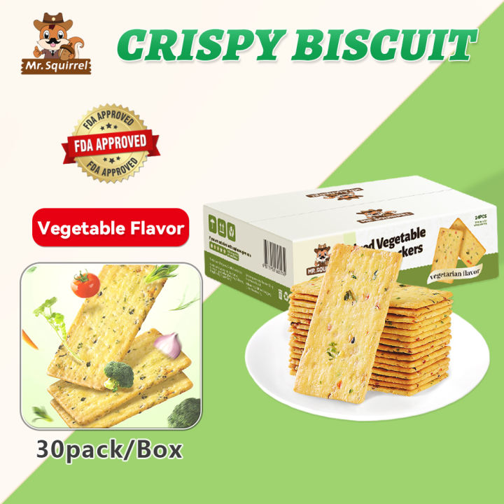 Mr.Squirrel Vegetable Crispy Biscuit 280g Crackers Healthy Snack (1Box ...