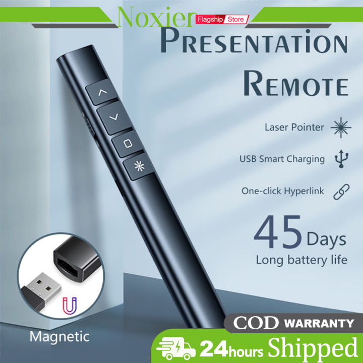 NOXIER Wireless PowerPoint Presenter Rechargeable Clicker for Projector Powerpoint PPT Metting ...