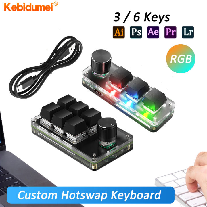 Kebidumei Diy Programming Custom Knob Keyboard Macro Usb Rgb 36 Key 8758