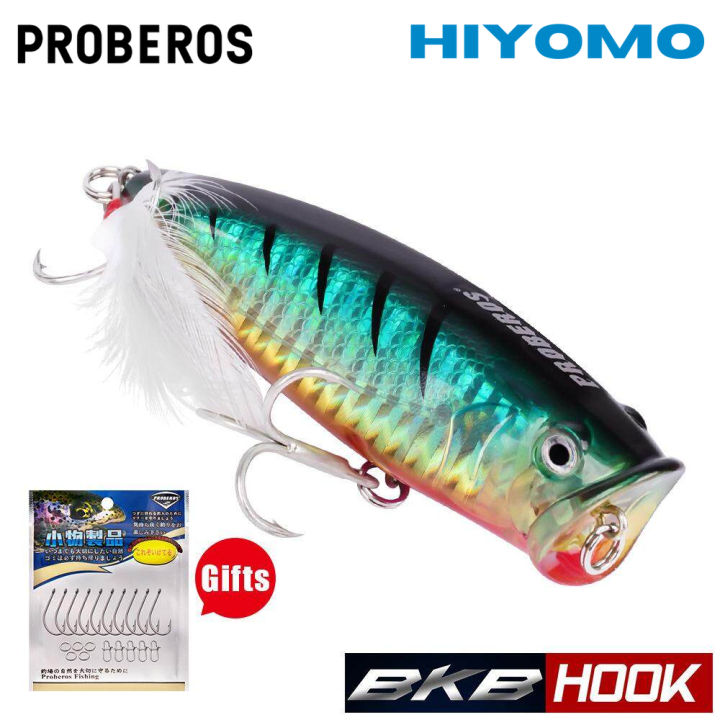 PROBEROS 1PC Hard Lure Noeby Fishing Popper Lure Free Gift 19g 7.5cm ...