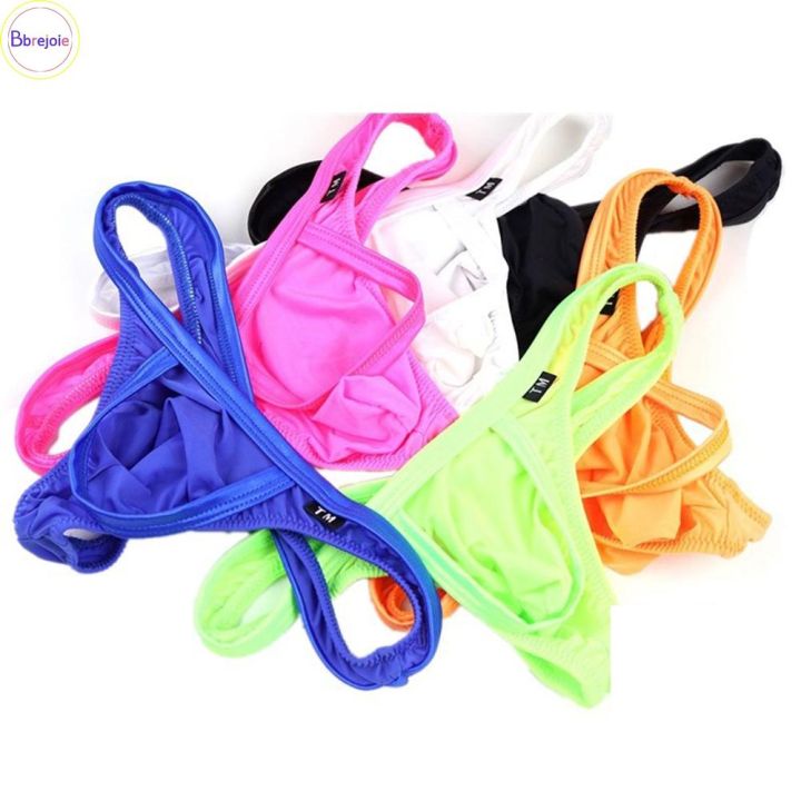 Men Sexy Briefs Trunks Low Rise Bikini Underwear T-Back Micro Bulge ...