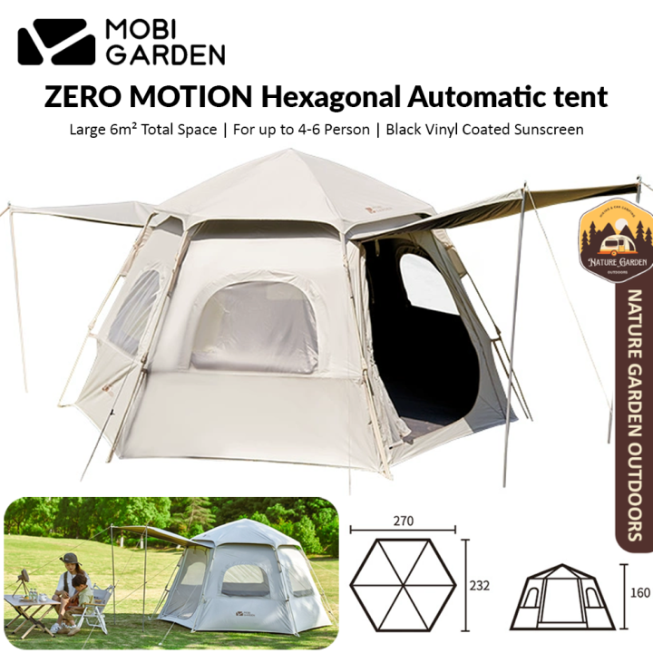 Mobi Garden ZERO MOTION Hexagonal Automatic Tent 160 Outdoor Portable ...