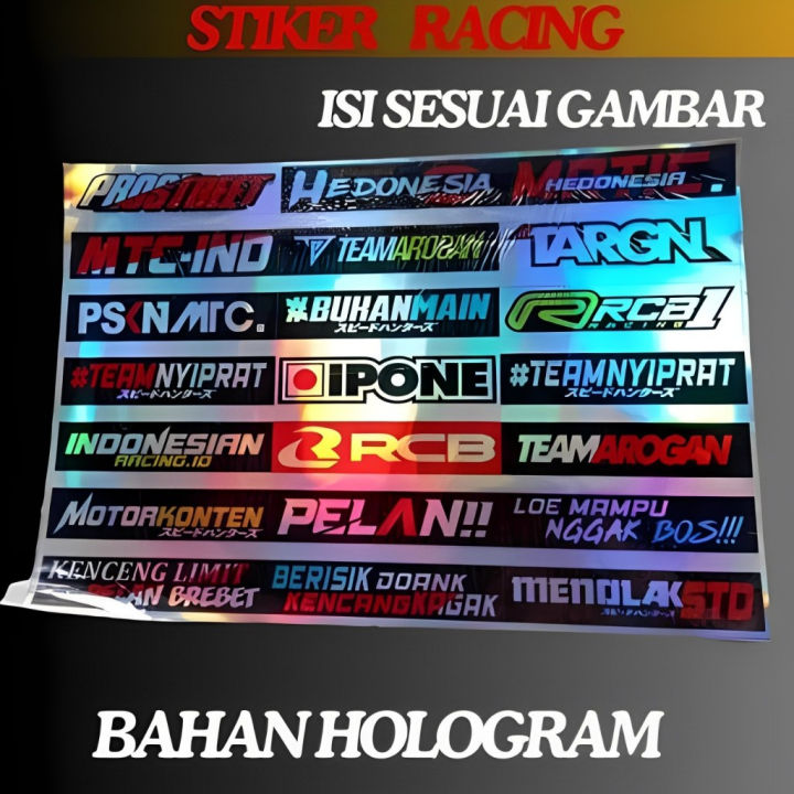 Stiker Racing Pack Sticker Racing Hologram Stiker Sponsor Stiker Helm ...