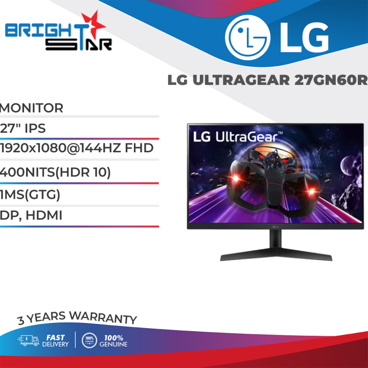 LG ULTRAGEAR 27GN60R / 27" IPS / 1920x1080@144HZ FHD / 400NITS(HDR 10 ...