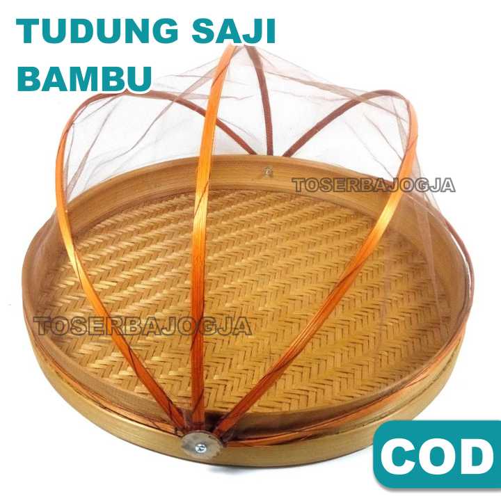 Tudung Saji Bambu Bulat Alas Flat - Natural 1 SET ISI 3 (COD) | Lazada ...