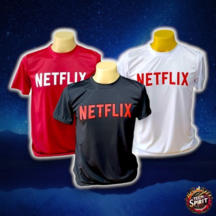 เสื้อสกรีนลาย NETFLIX ใส่เท่ห์ๆ ผ้าไมโครเนื้อสัมผัสเย็นไม่อับชื้น ผ้า ...