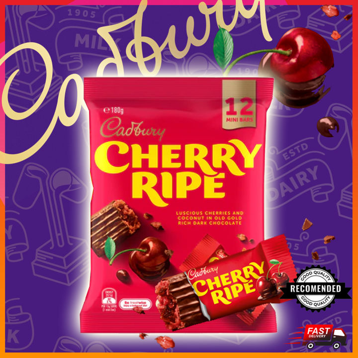 Cadbury Cherry Ripe Dark Chocolate Share Pack 180g 12 mini bars | Lazada