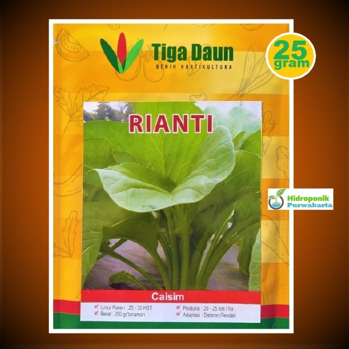 Benih Sawi Caisim Rianti Isi 25 Gram Cap Tiga Daun Caisim | Lazada ...