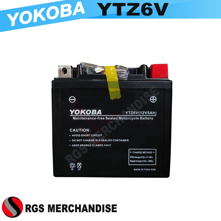 Yokoba YTZ6V Motorcycle Battery made in Thailand | Lazada PH