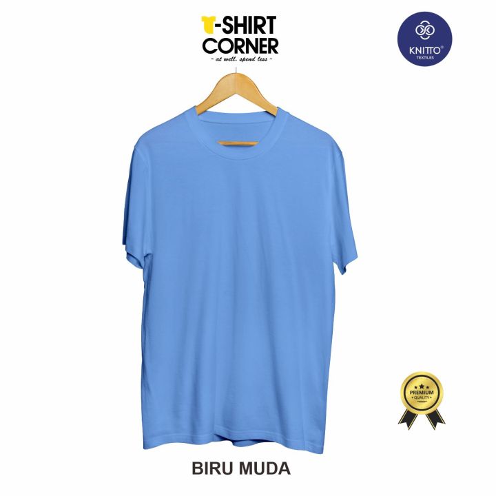 BAJU KAOS POLOS COTTON COMBED 30S PRIA WANITA KNITTO PREMIUM PENDEK ...