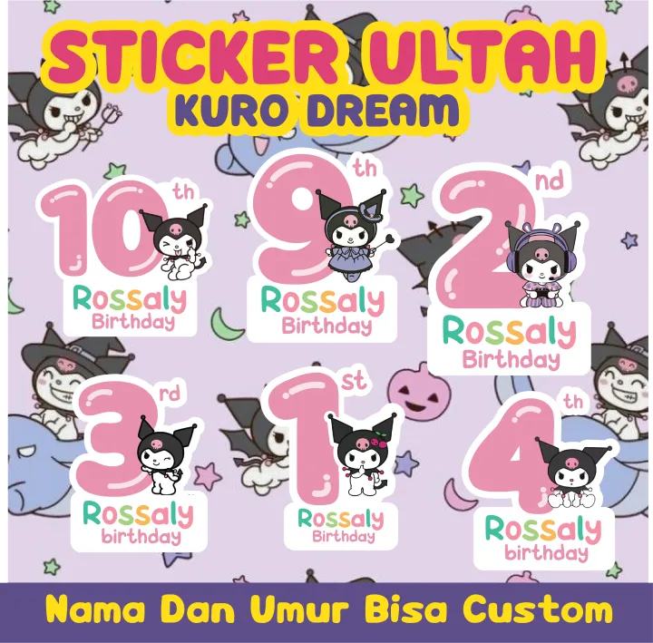 Sticker Ulang Tahun Anak [ KURO DREAM ] Sticker Bento Birthday Sticker ...