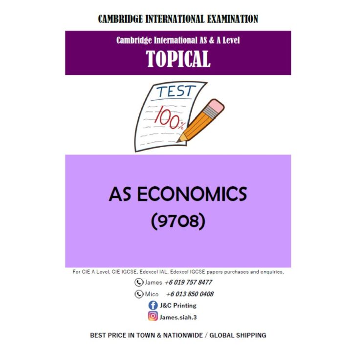 Topical A Level ECONOMICS 9708 (PAPER 1,2,3,4) PAST YEAR PAPER! | Lazada