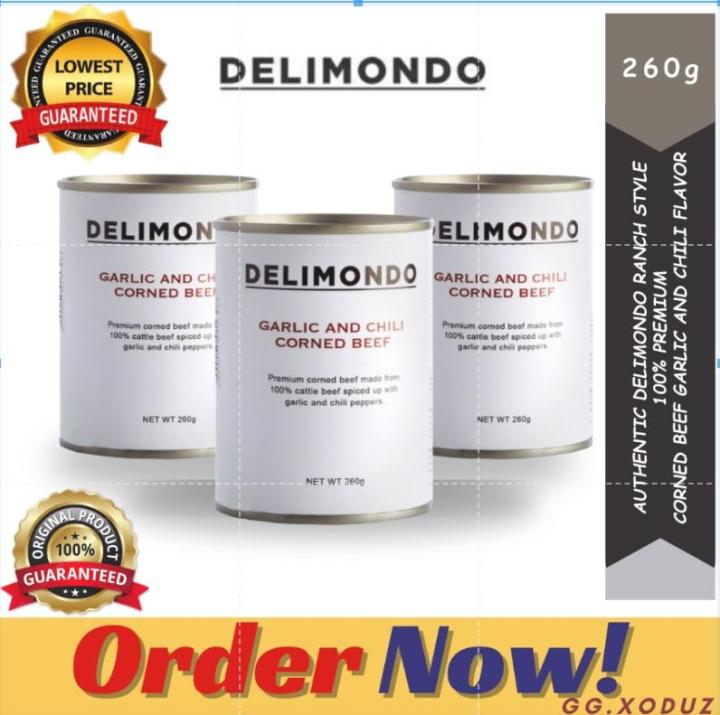 DELIMONDO RANCH STYLE 100% Premium Corned Beef (380g & 260g) Garlic and ...