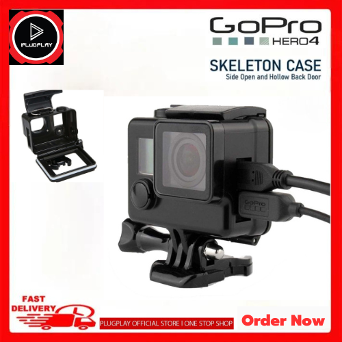 GoPro Hero 4 Skeleton Case Backdoor and Side Open Cage Protective ...