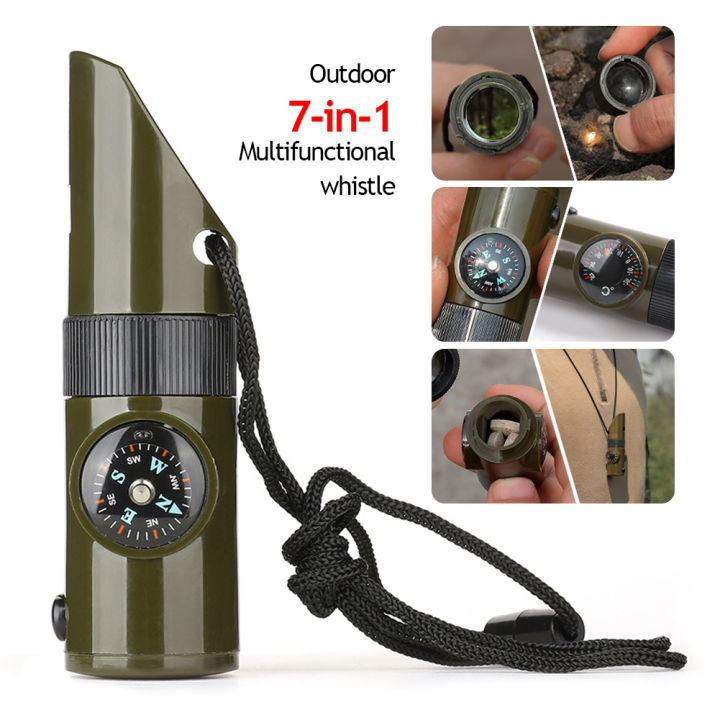 7 In 1 Military Survival Whistle Multi-function Emergency Life Saving ...