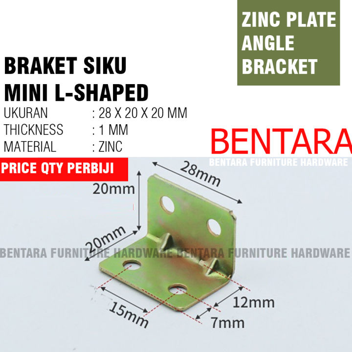 (ECERAN) SP-BE SIKU PERSEGI BESI 28 x 20 x 20 MM ZINC BRAKET MINI ...