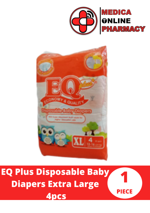 EQ Plus Disposable Baby Diapers Extra Large 4pcs per pack | Lazada PH