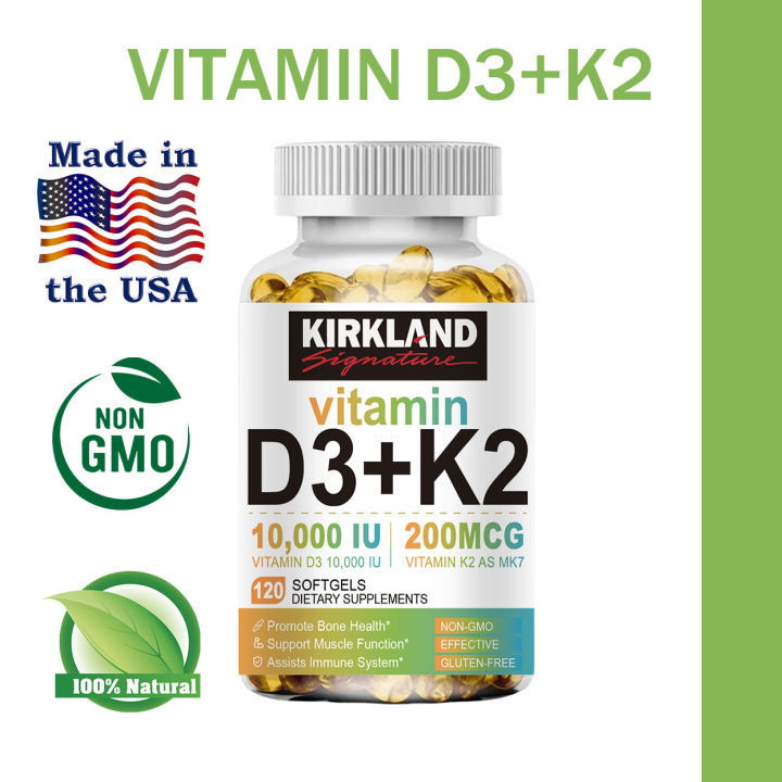 Vitamin D3 K2 10000 iu & 200 mcg, Vitamin D dengan MK7 Vitamin K2 ...